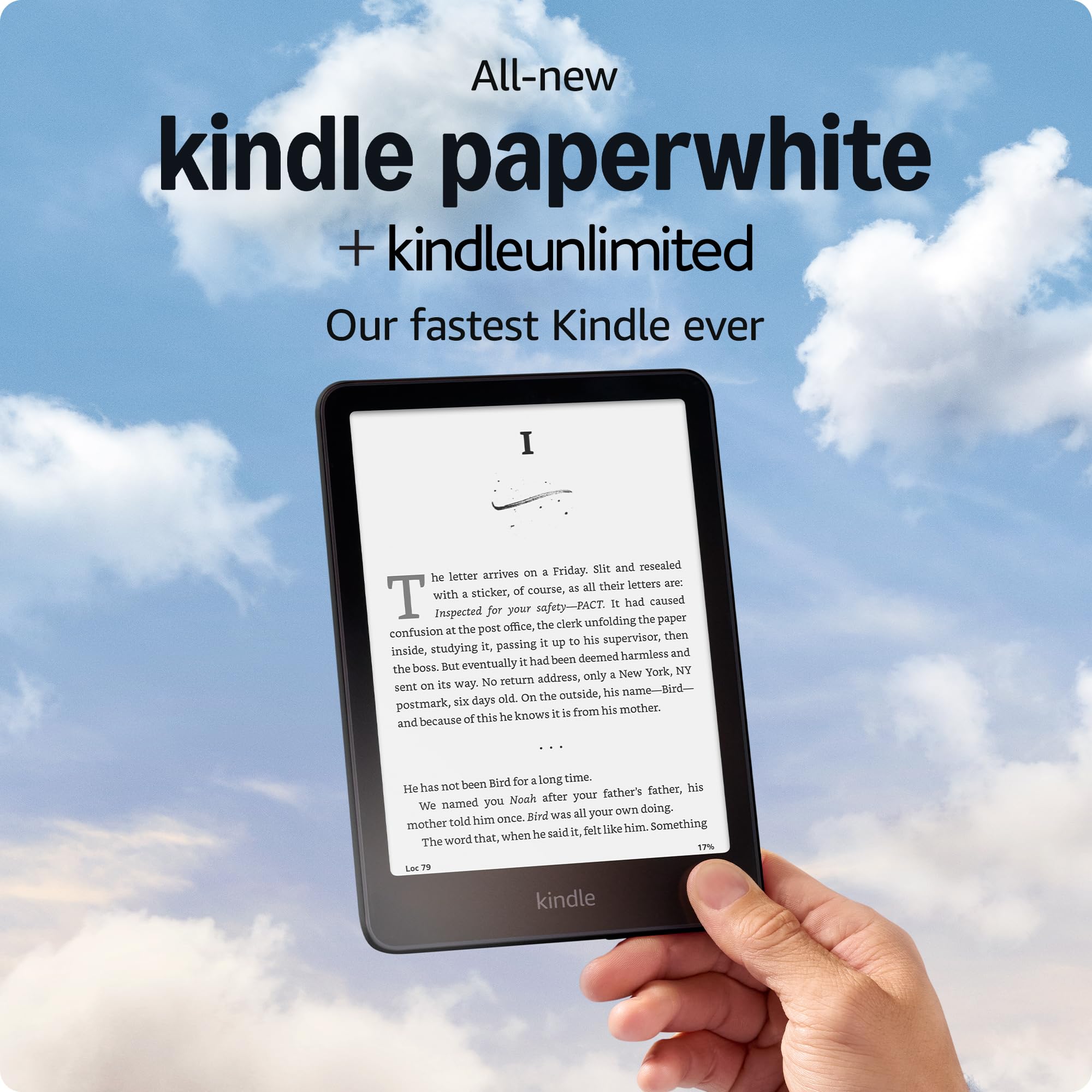 All-new Amazon Kindle Paperwhite (16 GB) – Our fastest Kindle ever, with new 7" glare-free display, and weeks of battery life – Black + 3 Months Free Kindle Unlimited (with auto-renewal)