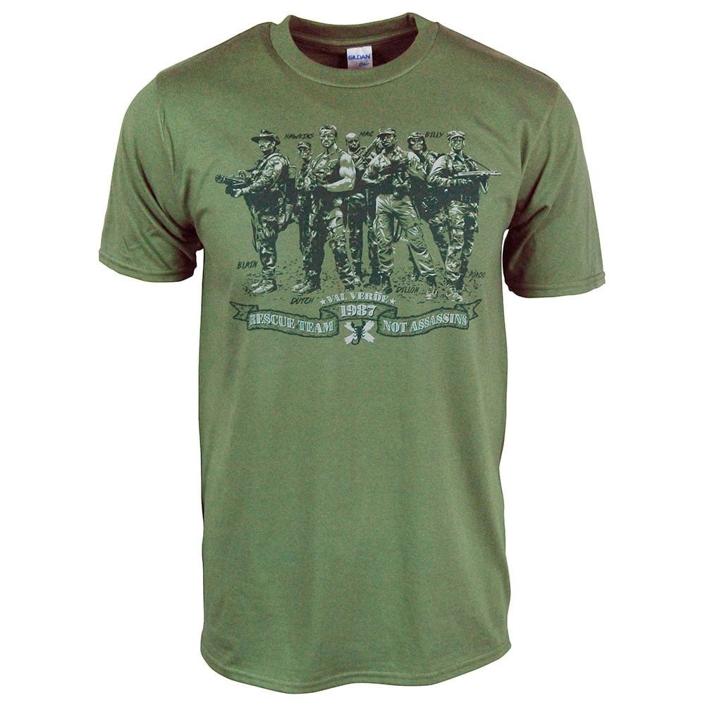 Mens Retro Rescue Team Not Assassins T Shirt Military Green Large - Chest 40-42in Military Green