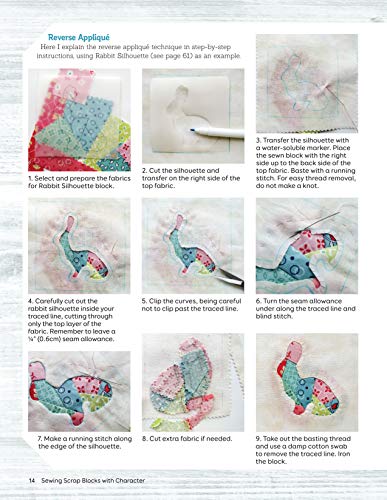 Sewing Scrap Blocks with Character (Landauer) 60 Fresh, Modern Patchwork Patterns for Quilters, including a Baby Dragon, a Unicorn, Cats, Snowmen, Santa, Dracula, Witches, and More; Full-Size Patterns