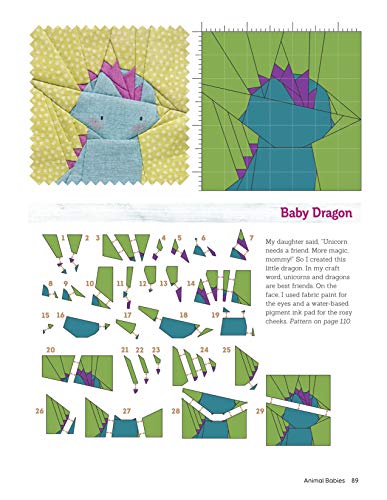 Sewing Scrap Blocks with Character (Landauer) 60 Fresh, Modern Patchwork Patterns for Quilters, including a Baby Dragon, a Unicorn, Cats, Snowmen, Santa, Dracula, Witches, and More; Full-Size Patterns