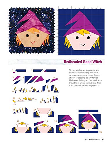 Sewing Scrap Blocks with Character (Landauer) 60 Fresh, Modern Patchwork Patterns for Quilters, including a Baby Dragon, a Unicorn, Cats, Snowmen, Santa, Dracula, Witches, and More; Full-Size Patterns
