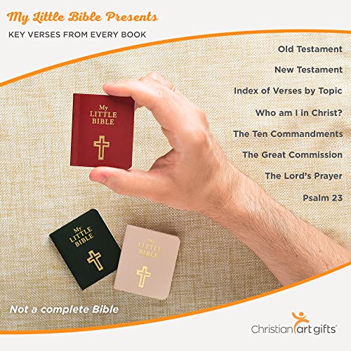 My Little Bible 2β Standard Edition - Selections of Key Verses From Every Book, Tiny Palm-size OT NT Scripture for Ministry Outreach, Classic 1769 KJV Text, 2" x 2.5β, White