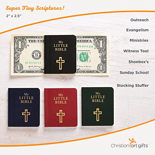 My Little Bible 2β Standard Edition - Selections of Key Verses From Every Book, Tiny Palm-size OT NT Scripture for Ministry Outreach, Classic 1769 KJV Text, 2" x 2.5β, White
