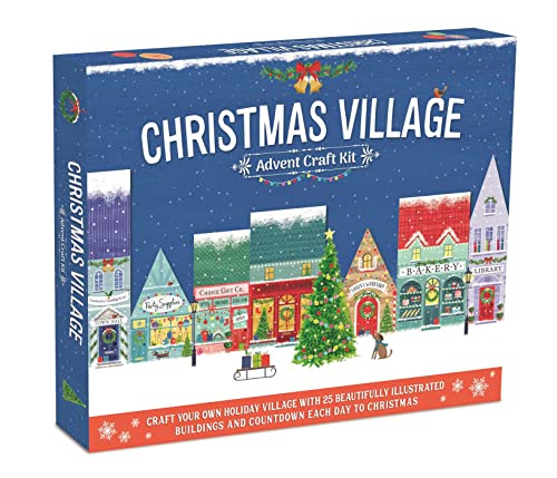 Christmas Village Advent Craft Kit: With 25 Beautifully Illustrated Buildings - Christmas Craft