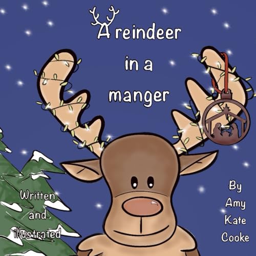 A reindeer in a manger