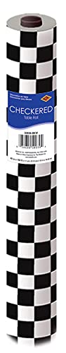 Checkered Table Roll (black & white) Party Accessory (1 count) (1/Pkg)