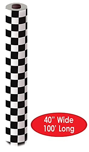 Checkered Table Roll (black & white) Party Accessory (1 count) (1/Pkg)
