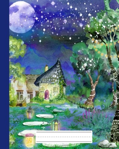 Fairy Cottage Lights - Primary Composition Notebook: Story Journal Paper | Picture Space & Dashed Mid Line: School Exercise Book Grades K-2: 8x10 in. | 60 Sheets - 120 Pages