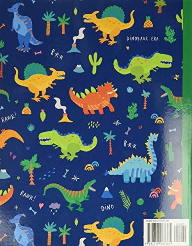 Dinosaur Era - Primary Story Journal: Dotted Midline and Picture Space | Grades K-2 School Exercise Book | 100 Story Pages - Blue