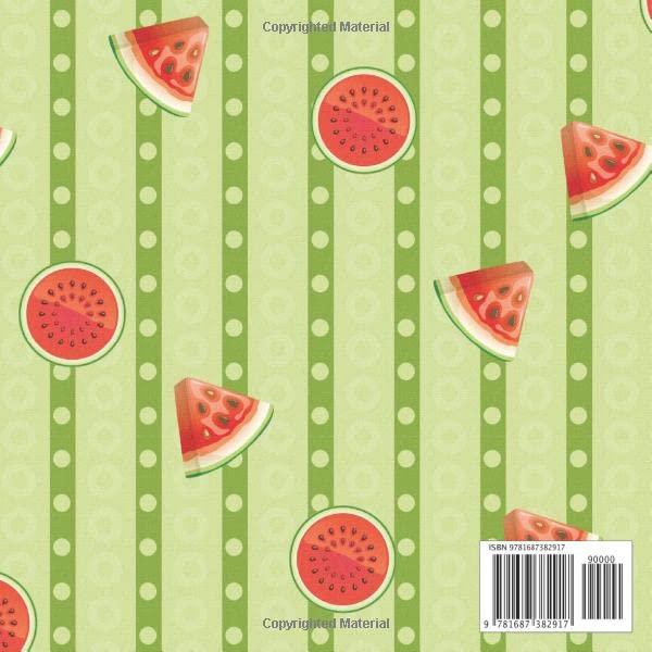 3rd Birthday Guestbook: Green Stripe Tropical Watermelon Fruit Themed - Third Party Baby Anniversary Event Celebration Keepsake Book - Family Friend ... W/ Gift Recorder Tracker Log & Picture Space