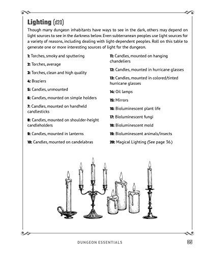 Random Tables: Dungeons and Lairs: The Game Master's Companion for Creating Secret Entrances, Rumors, Prisons, and More