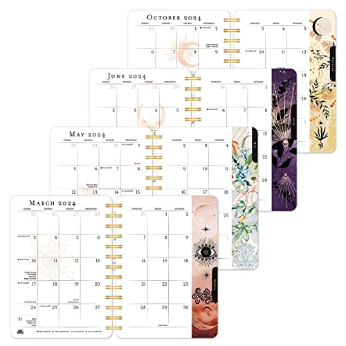 Year of the Witch 2024 Weekly Planner by Temperance Alden | Travel-Size 12-Month Calendar | Compact 5" x 7" | Flexible Cover, Wire-O Binding, Elastic Closure, Inner Pockets