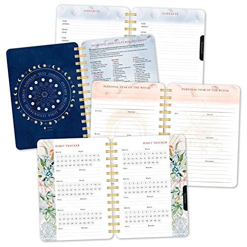 Year of the Witch 2024 Weekly Planner by Temperance Alden | Travel-Size 12-Month Calendar | Compact 5" x 7" | Flexible Cover, Wire-O Binding, Elastic Closure, Inner Pockets