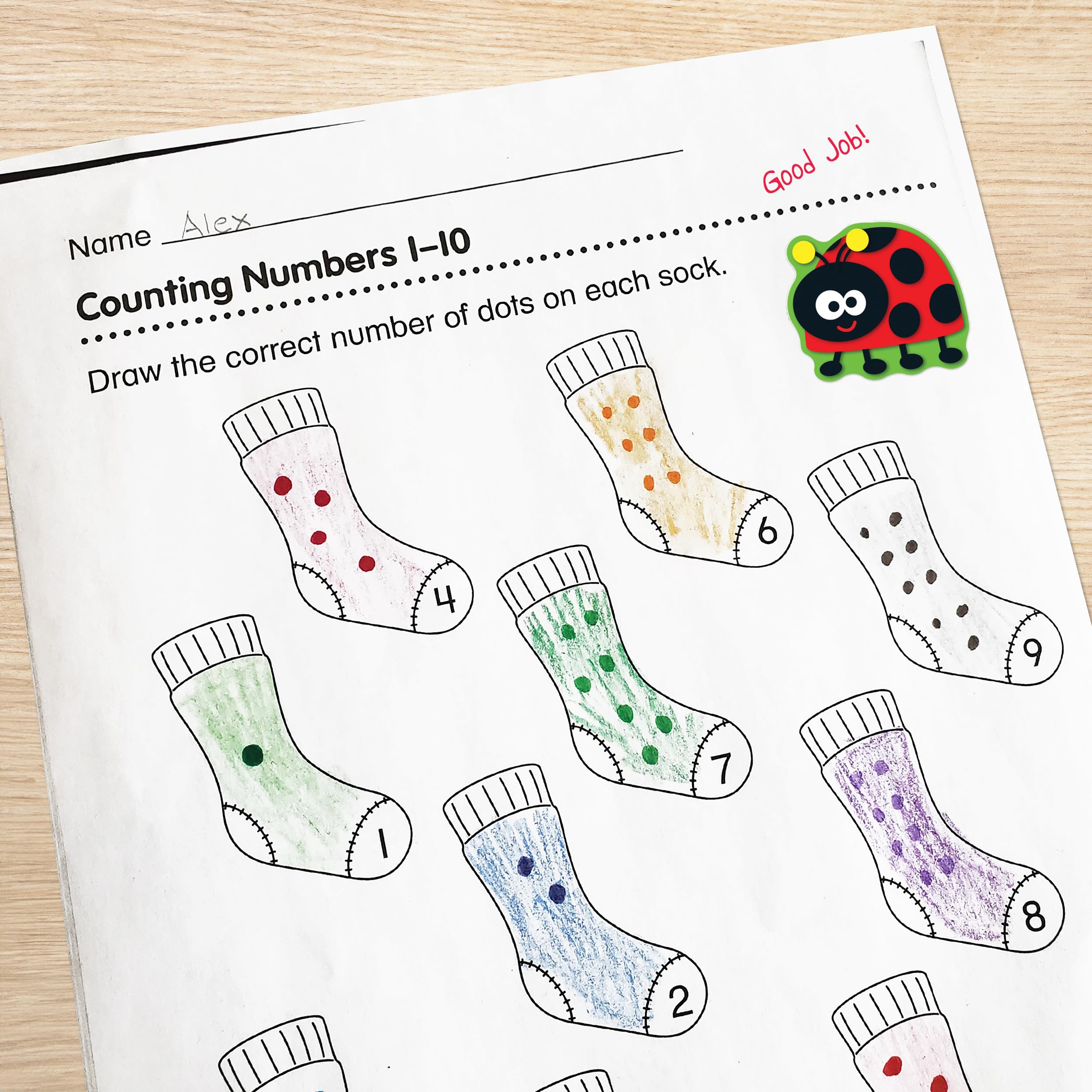 Carson Dellosa 72 Ladybug Stickers for Kids, 6 Sheets of Lady Bug Incentives for Kid Crafts, Scrapbooking, Water Bottle, Teacher Planner, Reward Chart, and School Supplies, Classroom Must Haves