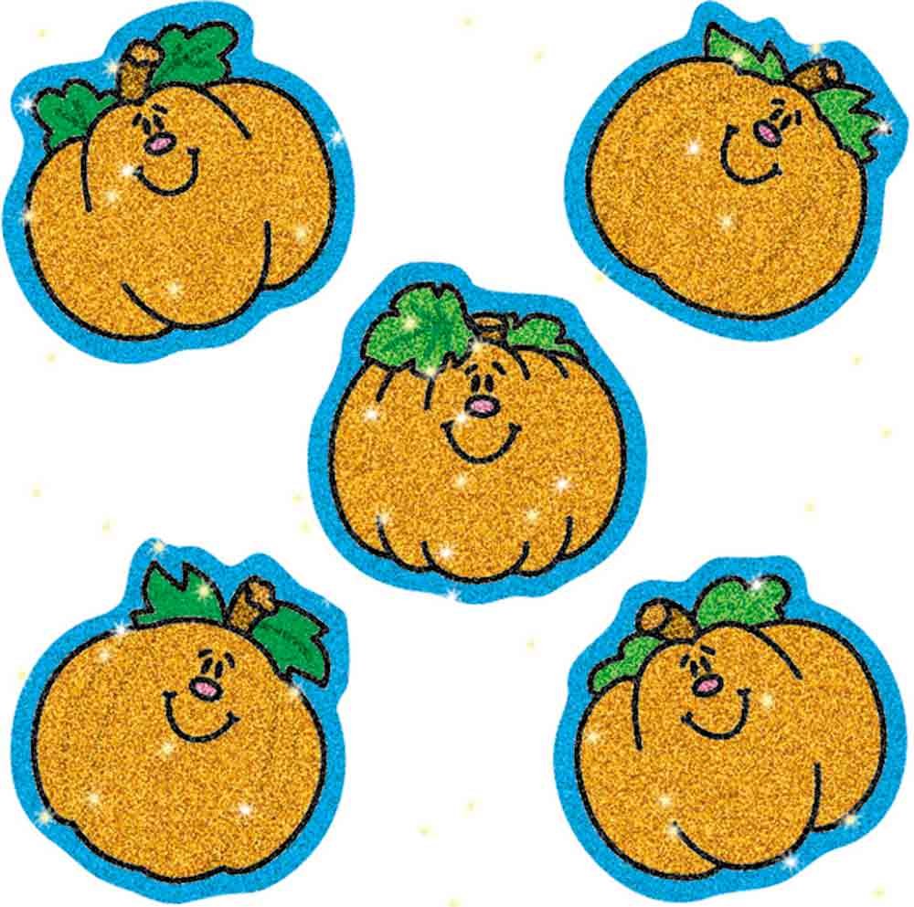 Carson Dellosa 75 Pumpkin Glitter Stickers, 3 Sheets of Incentives for Fall Crafts, Halloween, Scrapbooking, Teacher Planner, Reward Chart, Treat Bag, and School Supplies, Classroom Must Haves
