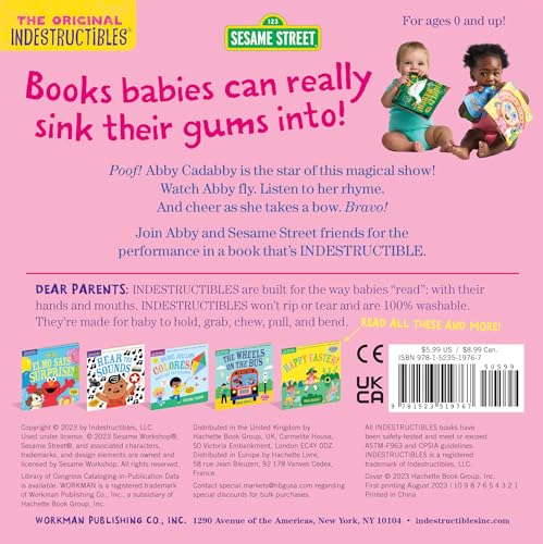 Indestructibles: Sesame Street: Starring Abby Cadabby!: Chew Proof · Rip Proof · Nontoxic · 100% Washable (Book for Babies, Newborn Books, Safe to Chew)