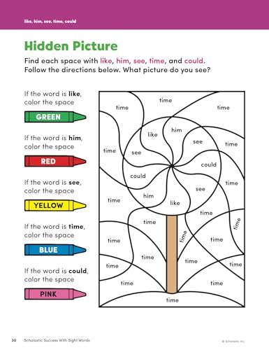 Scholastic Success with Sight Words Workbook