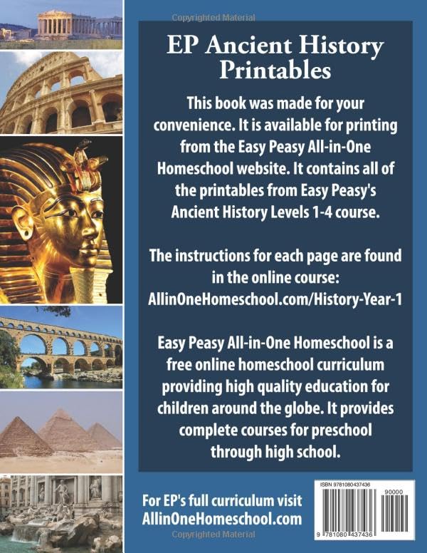 EP Ancient History Printables: Levels 1-4: Part of the Easy Peasy All-in-One Homeschool