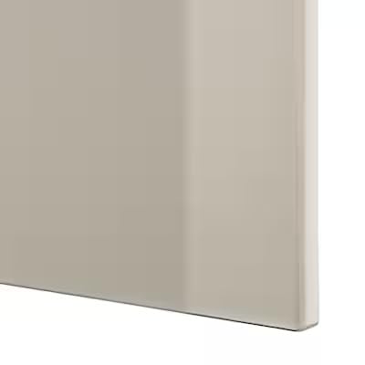 TV Unit with Drawers and Door,Walnut Effect Light Gray/Selsviken high-Gloss/Beige, 70 7/8x16 1/2x15 3/8 "