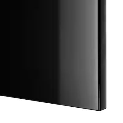 TV Unit with Drawers and Door,Black-Brown/Selsviken high-Gloss/Black, 70 7/8x16 1/2x15 3/8 "