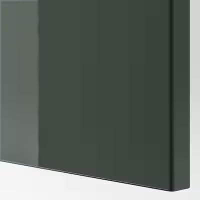 TV Unit with Drawers and Door,Black-Brown/Selsviken Dark Olive-Green, 70 7/8x16 1/2x15 3/8 "