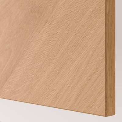 TV Unit, Black-Brown/Hedeviken Oak Veneer, 70 7/8x16 1/2x15 3/8 "