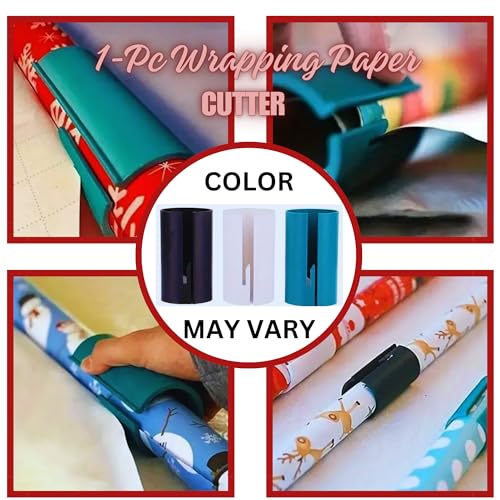 Ja'cor Encanto Christmas Wrapping Paper 2 Rolls 40 Sq Ft Total, Red Gift Wrap for Birthday Holiday Thanksgiving Presents Party Supplies All Occasion Bundle with 1-Mini Wrapping Paper Cutter