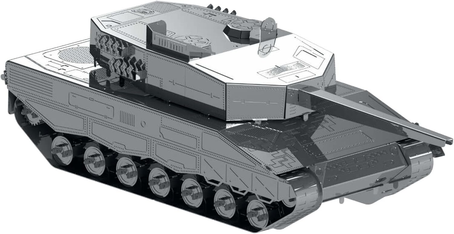 METAL TIME Model Leopard 2, 3D Puzzles for Adults or Teens, DIY Metal Puzzle Model Kit, 3D Metal Model Brain Teaser Puzzle - Great Gift Idea, 57 PCS.
