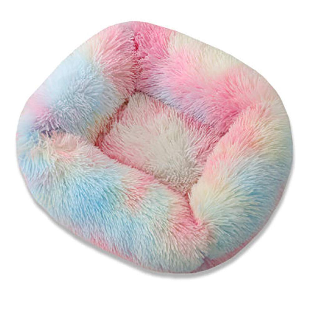 Bed Xs Size Warm Winter Square Super Soft Sleeping Dog Bed Long Plush Washable Cat Mat Basket Puppy House 1Pcs Rainbow Colors