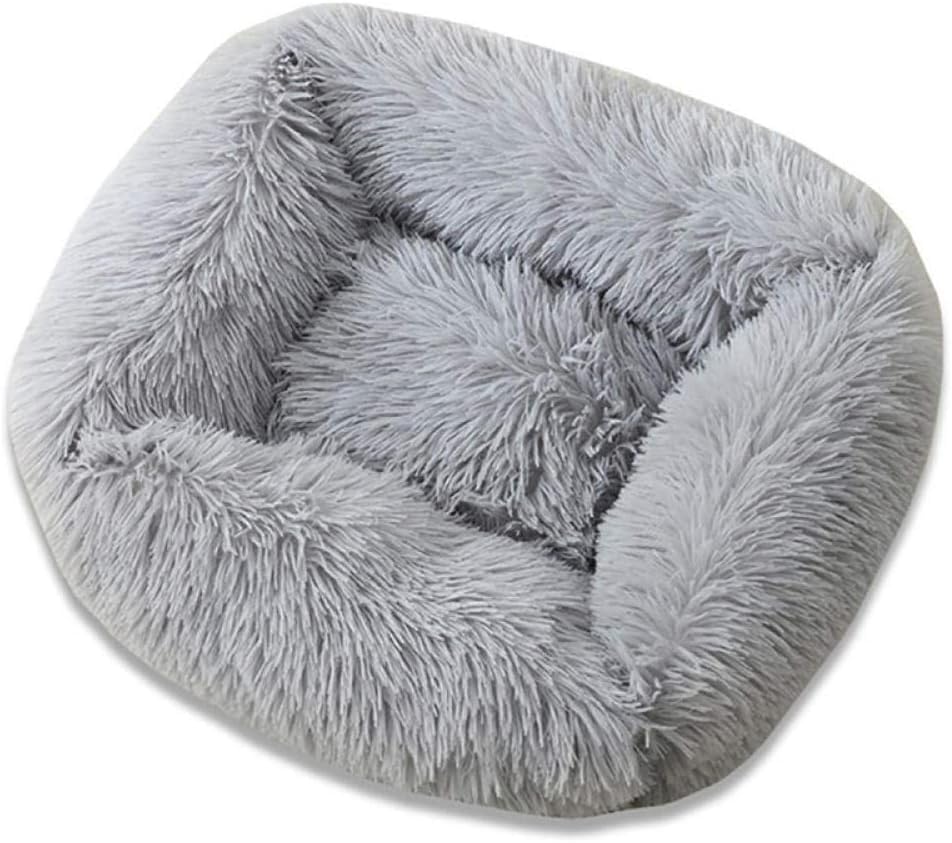 Bed Xs Size Warm Winter Square Super Soft Sleeping Dog Bed Long Plush Washable Cat Mat Basket Puppy House 1Pcs Gray
