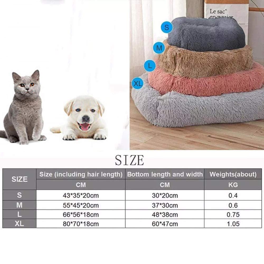 Bed M Size Warm Winter Square Super Soft Sleeping Dog Bed Long Plush Washable Cat Mat Basket Puppy House 1Pcs Champagne