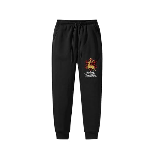 Black of Friday Deals 2023,Christmas Tree Print Womens Wide Leg Sweatpants Xmas Print Elastic Waisted Workout Active Joggers Reindeer Print Plus Size Running Sweatpants Beige XL