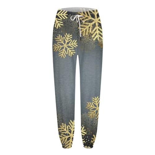 Black of Friday Deals 2023,Ugly Print Womens Wide Leg Sweatpants Christmas Print Drawstring Workout Active Joggers Christmas Tree Print Lounge Running Sweatpants Grey XL
