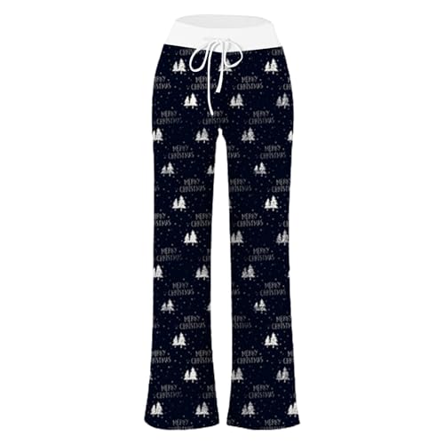 Black 2023 Friday Deals,Christmas Print Womens Sweatpants with Pockets Xmas Print Drawstring Workout Active Joggers Christmas Tree Print Plus Size Running Sweatpants Black XL