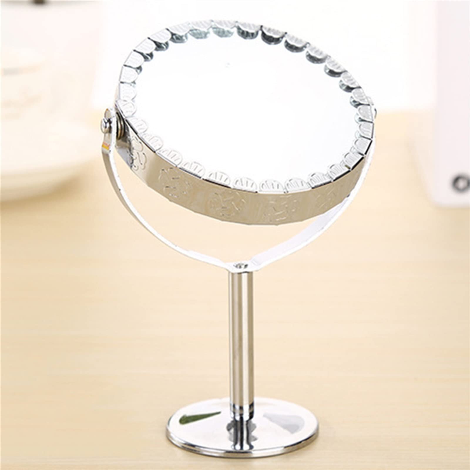 Magnification Circular Makeup Mirror Dual 2 Sided Round Shape Rotating Cosmetic Mirror Stand Magnifier Mirror Standing Mirror (Color : Oval)