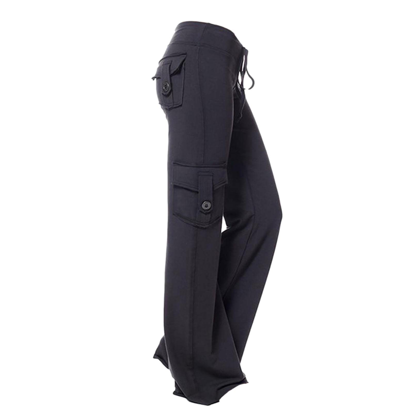 Black of Friday Deals 2023 Sweatpants Women Cargo Pants With Pockets High Waist Wide Leg Casual Button Stretch Leggings Gym Sweatpants My Orders Placed Recently By Me Cyber of Monday Deals 2023
