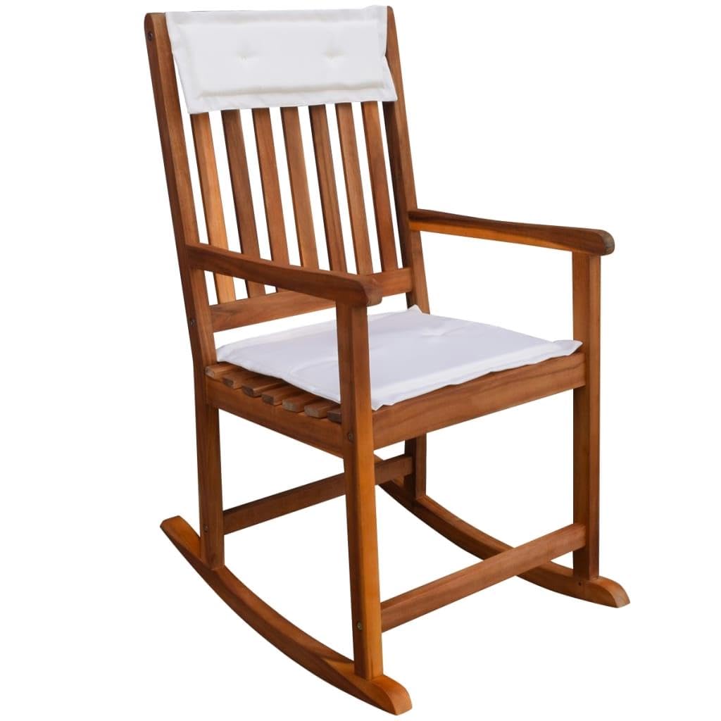 [Outdoor Rocking Chair] - Comfortable Acacia Wood Rocker for Porch Deck or Garden - Classic Wooden Chair for Relaxing Outdoors-Brown