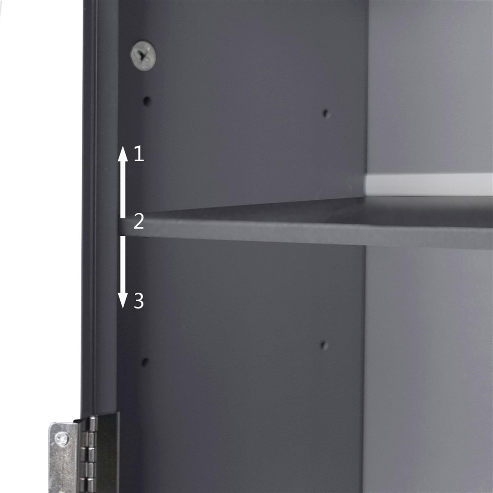 Flymatic [Product Double Door Wall Cabinet Grey] - Stylish Wall-Mounted Grey Finish Cabinet for Efficient Kitchen Storage and Organization Double Door Storage Cupboard with Versatile Hanging Design