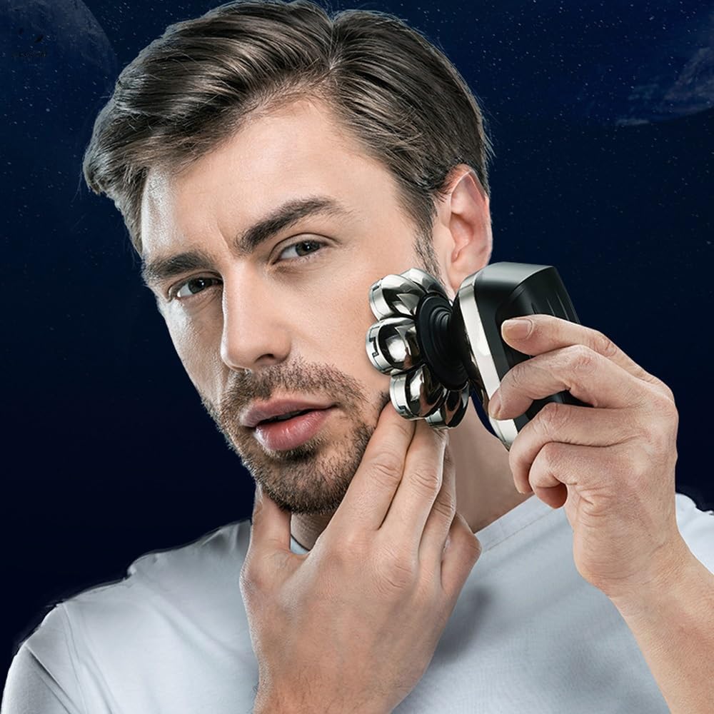 EKHOU Head Shavers for Bald Men, 6 in 1 Electric Razor Men Grooming Kit Wet Dry Electric Shaver LCD Display Beard Hair Trimmer Rechargeable Bald Head Shaving Machine