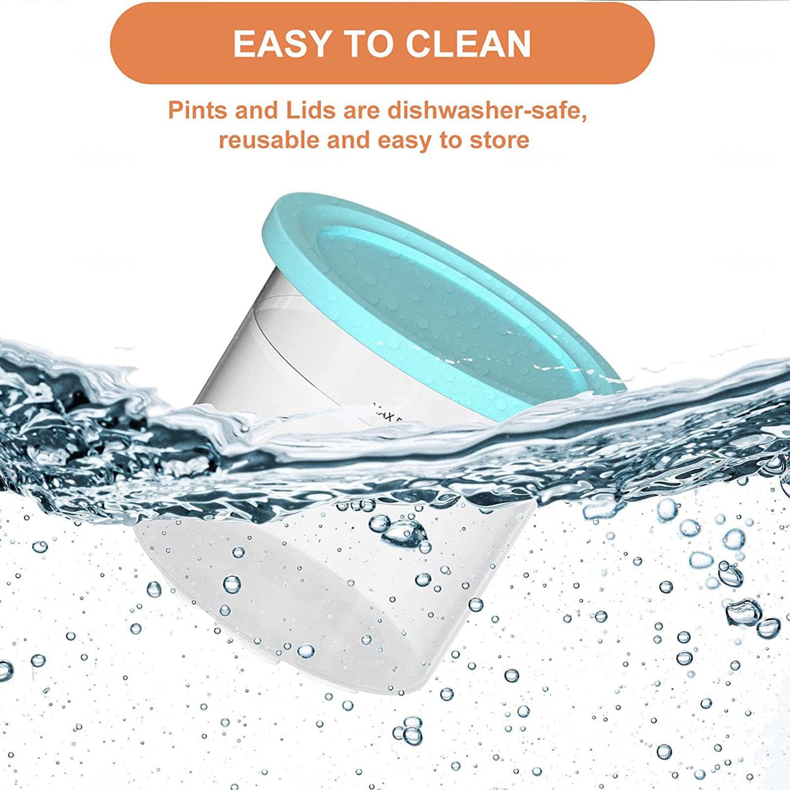 Creami Pint Containers, for Ninja Creami Ice Cream Maker,16 OZ Ice Cream Containers for Freezer Reusable,Leaf-Proof Compatible NC301 NC300 NC299AMZ Series Ice Cream Maker