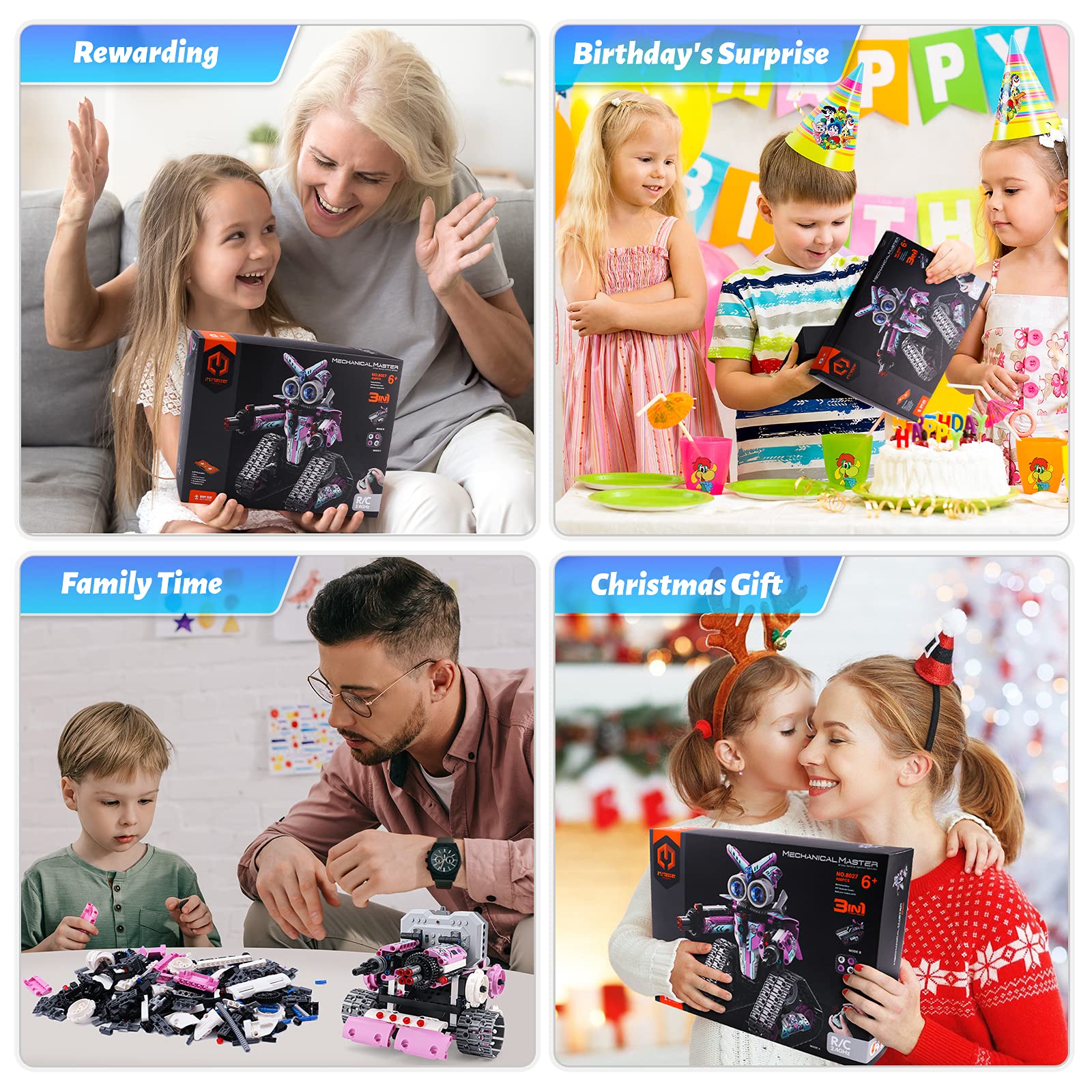 Amy&Benton Girls Remote Control Robot Building Kit Stem Pink Robot Kit with APP for 8-16 Year Old Kids + Claw Machine for Kids Grabber Arcade Crane Venting Toy with Prizes for Girls