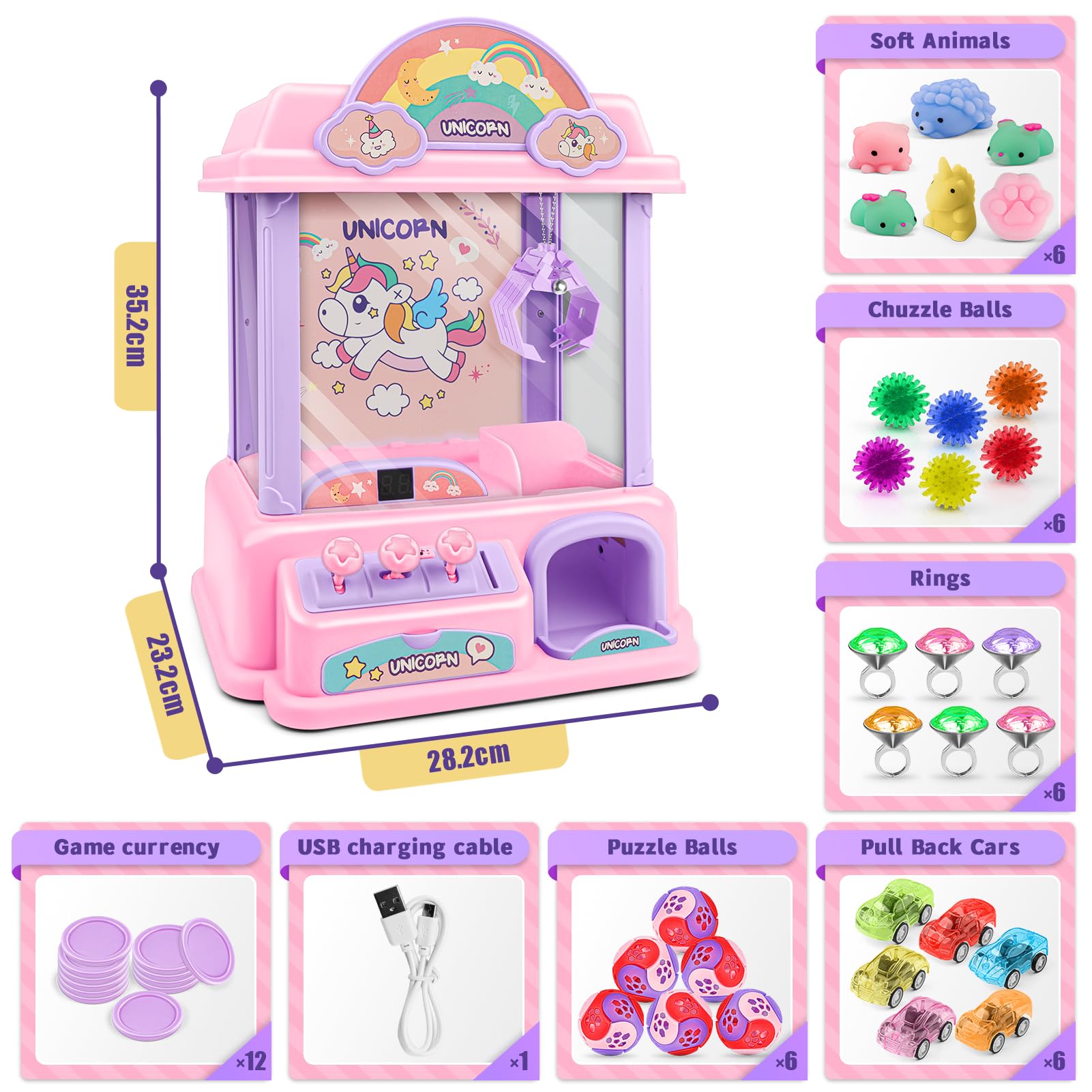 Amy&Benton Girls Remote Control Robot Building Kit Stem Pink Robot Kit with APP for 8-16 Year Old Kids + Claw Machine for Kids Grabber Arcade Crane Venting Toy with Prizes for Girls