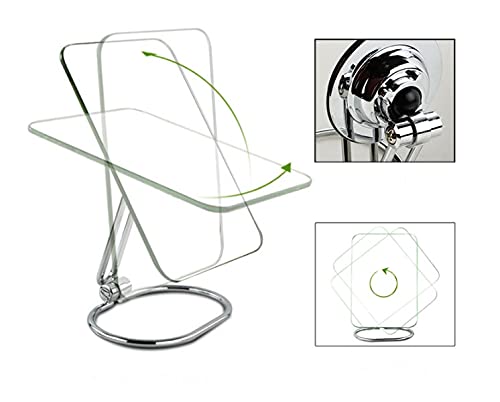 Table Desk Vanity Makeup Mirror Portable Mirror with Metal Stand Adjustable Rotation Tavel Make Up Mirror Hanging Bathroom for Shower Shaving