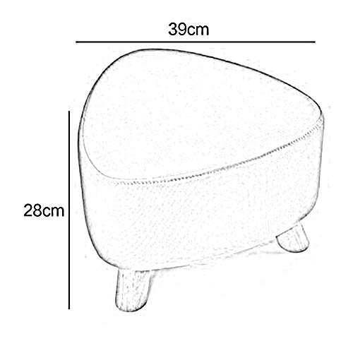 JAHH Products Foam Padded Pouf Footrest Stool with Removable Linen Cover and Non-Skid Wooden Legs, (Color : Black)