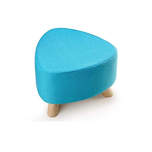 JAHH Products Foam Padded Pouf Footrest Stool with Removable Linen Cover and Non-Skid Wooden Legs, (Color : Black)