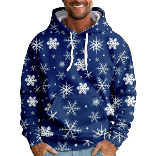 DuDubaby Christmas Graphic Hoodies 3D Printed Winter Long Sleeve Novelty Oversized Hoodie Vintage Funny Loose Sweatshirts Personalized Thermal College Hooded 02 Dark Blue Medium