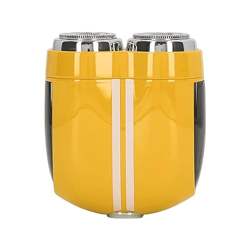 Electric Beard Trimmer, Zinc Alloy Mini Electric Shaver IPX7 Wet and Dry Dual Use for Traveling (Yellow)