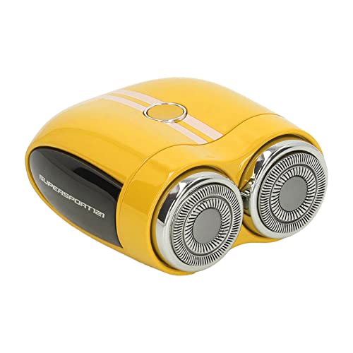 Electric Beard Trimmer, Zinc Alloy Mini Electric Shaver IPX7 Wet and Dry Dual Use for Traveling (Yellow)