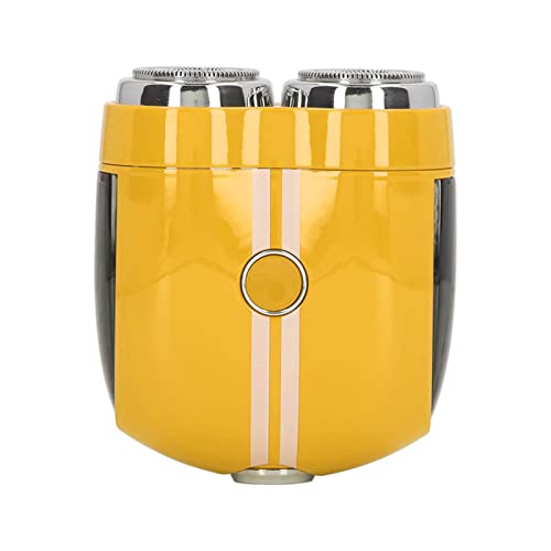 Electric Beard Trimmer, Zinc Alloy Mini Electric Shaver IPX7 Wet and Dry Dual Use for Traveling (Yellow)