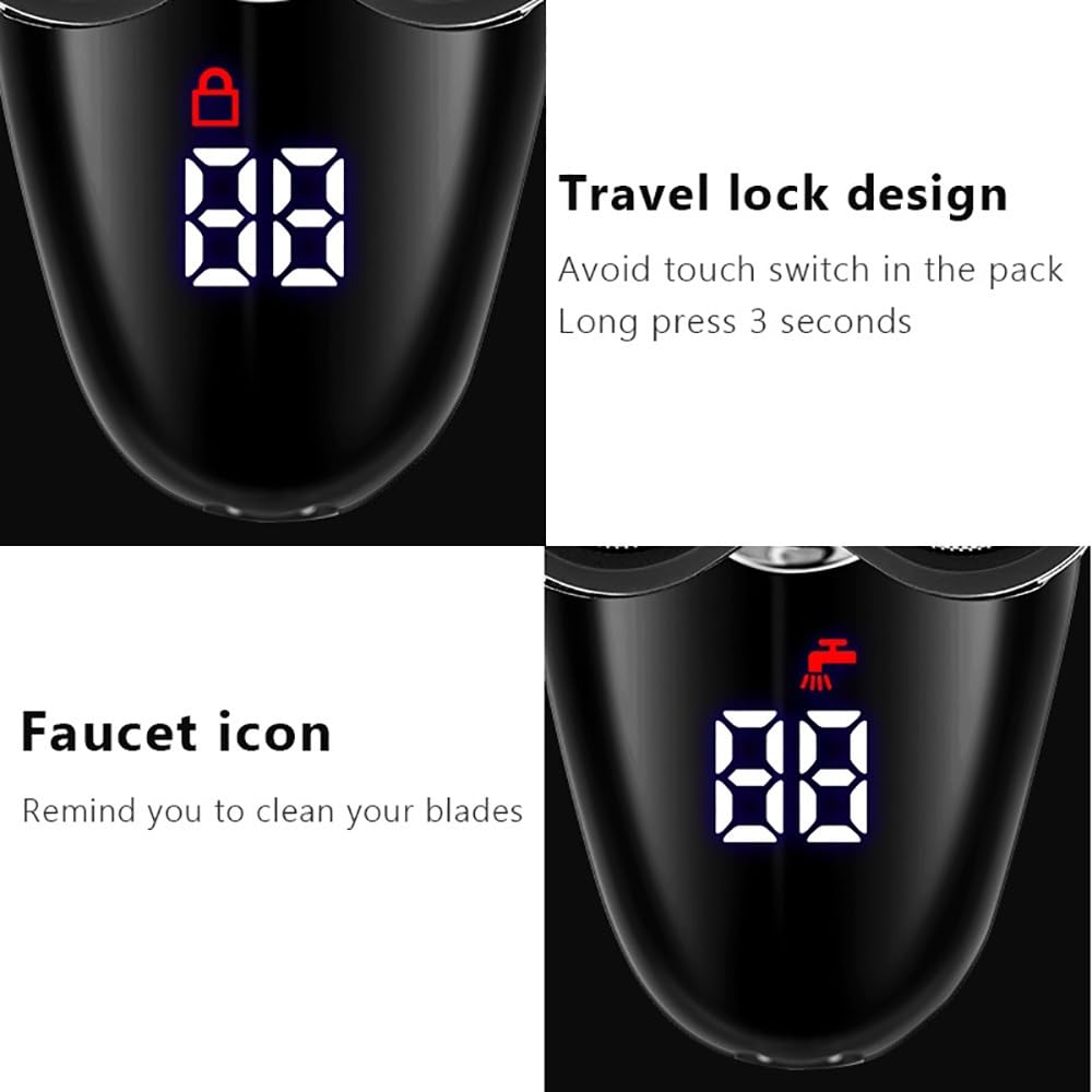 Head Shavers for Bald Men, 5 in 1 Facial & Body Grooming Set Electric Shaver Hair Trimmer Beard Electric Razor for Men Bald Shaving Machine Digital LCD Display